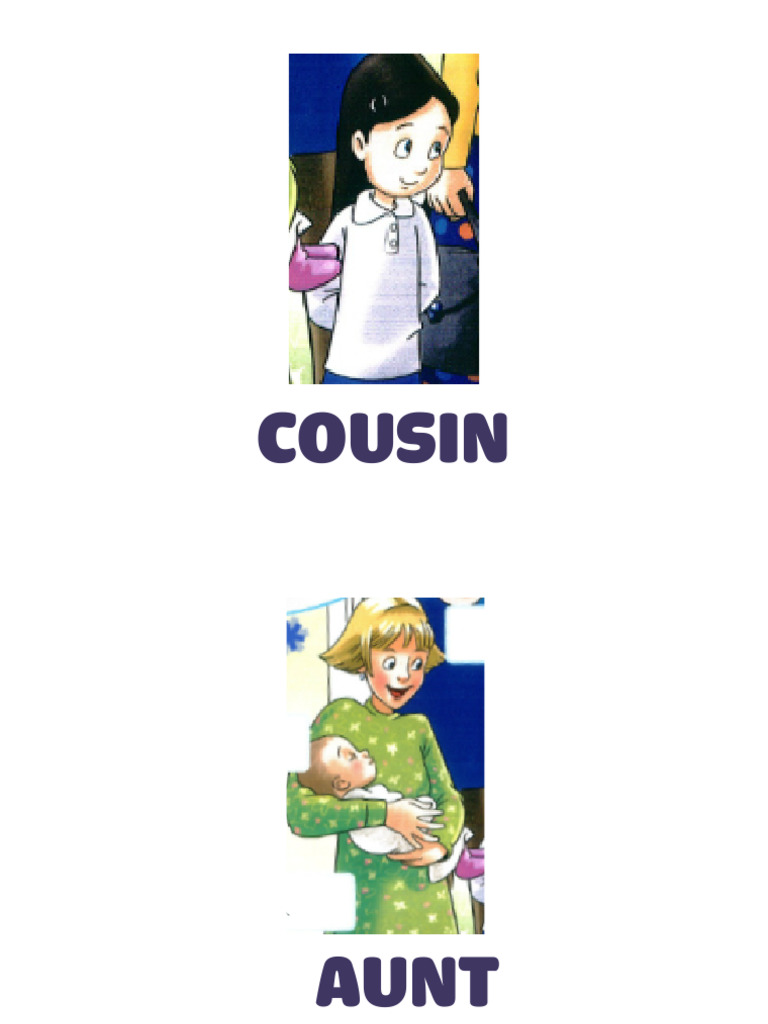 Family Members Flashcards: Cousin, Aunt, Uncle | PDF