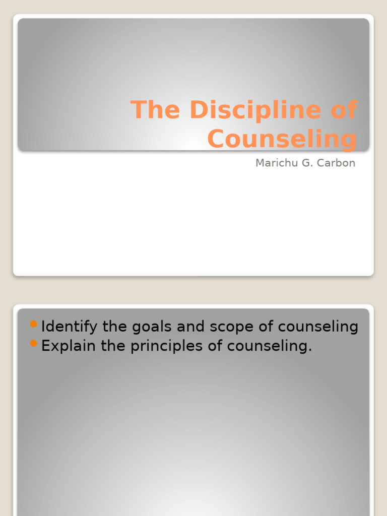 Goals and Scope of Counseling | PDF | Psychotherapy | Counseling Psychology