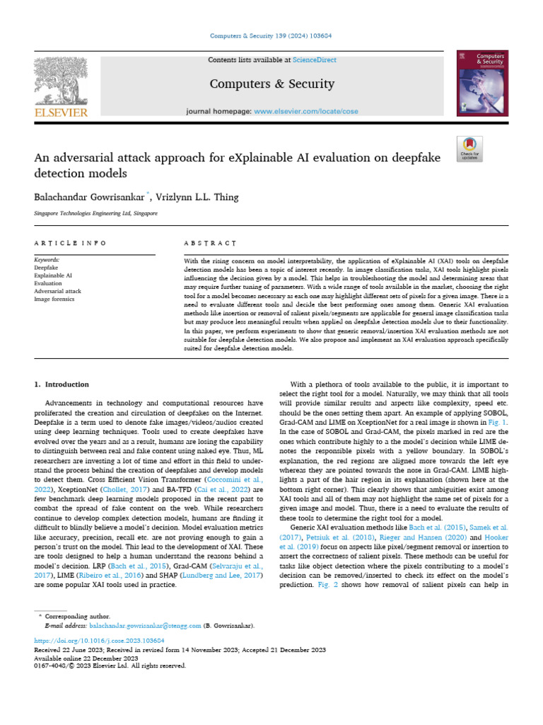 2024-Compsec-An Adversarial Attack Approach For Explainable AI ... 2024-Compsec-An Adversarial Attack Approach For Explainable AI ...