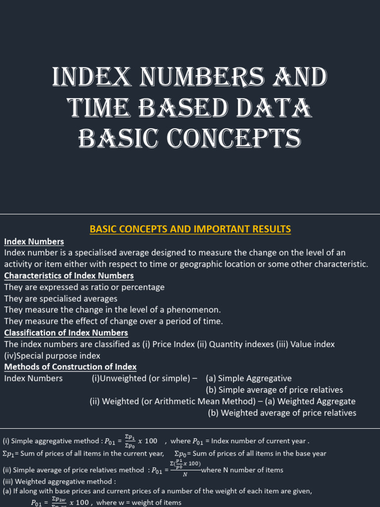 Index Numbers and Time Based Data Basic Concepts | PDF | Time Series | Index (Economics)