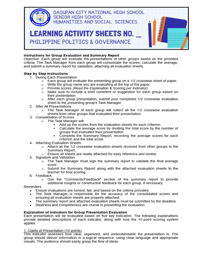 Instructions-for-Group-Evaluation-and-Summary-Report | PDF | Creativity | Cognition