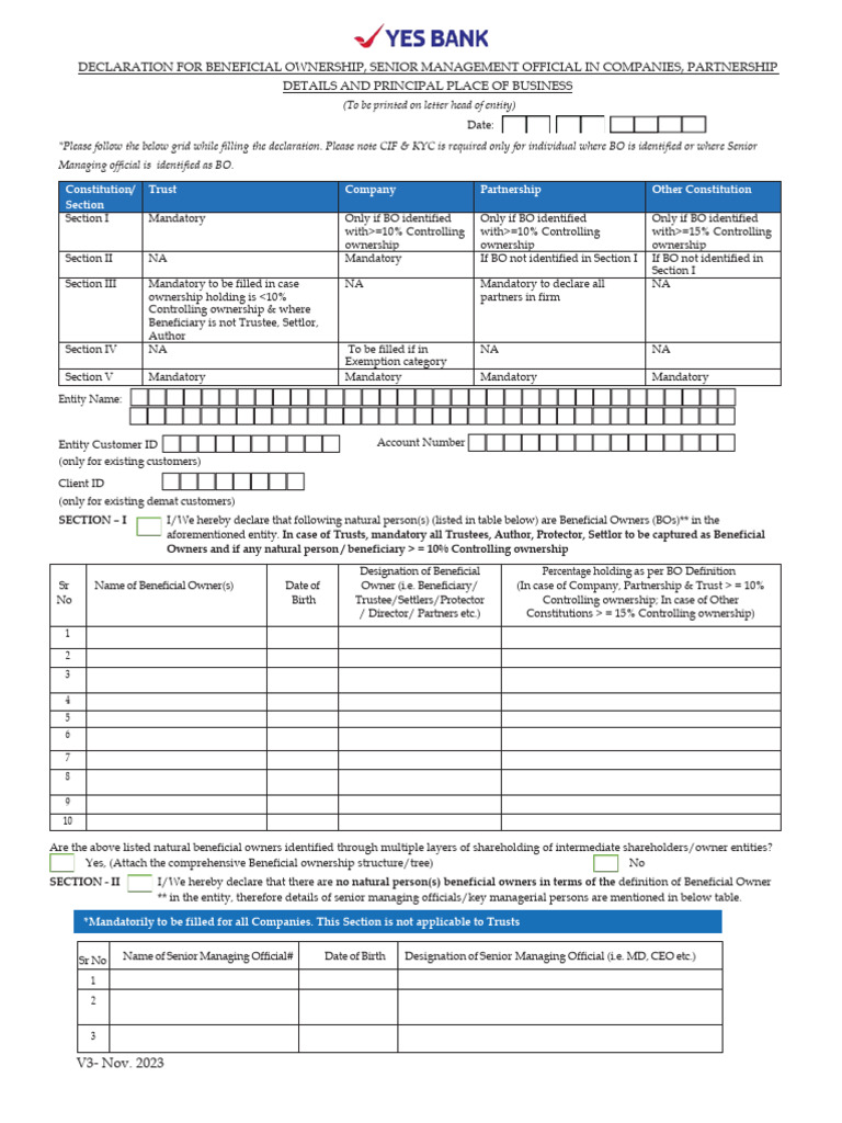 Beneficial Ownership Declaration Form | PDF | Private Law | Business