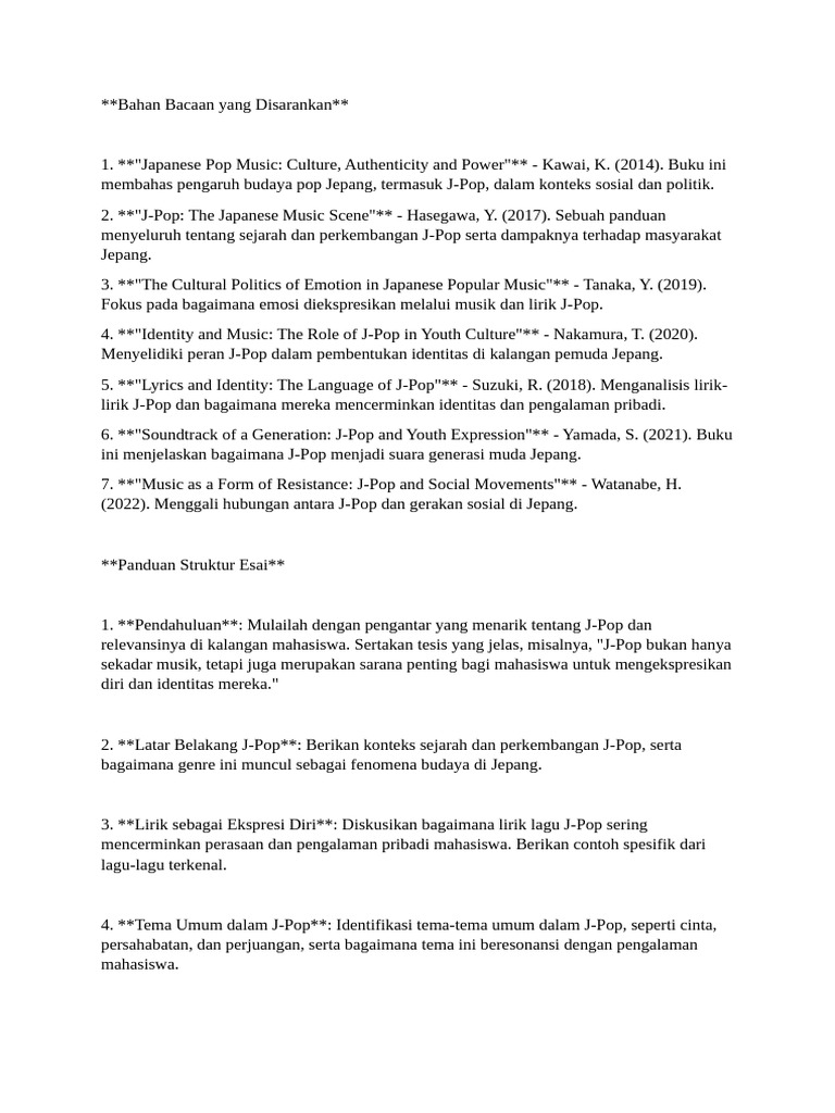 Struktur Essay MK B Indo | PDF