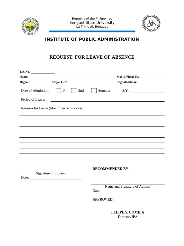 6 Request for Leave of Absence | PDF