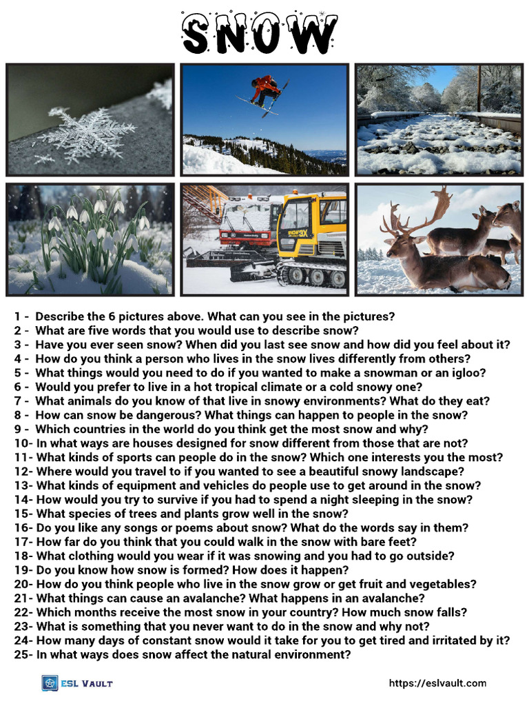 25 Conversation Questions About Snow | PDF