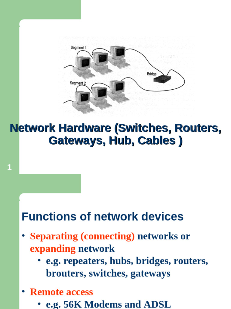 Types of Network Hardware Explained | PDF | Computer Network | Network ...