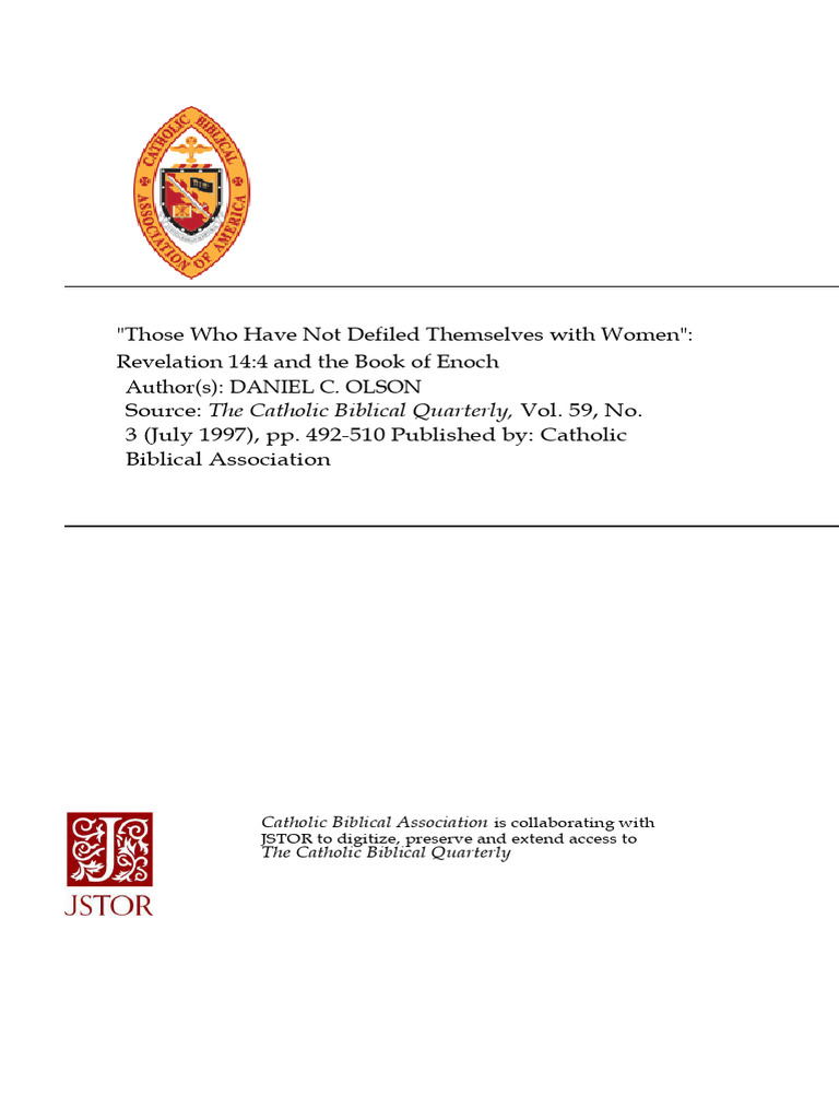 Olson, Daniel C. (1997) - Those Who Have Not Defiled Themselves With ...