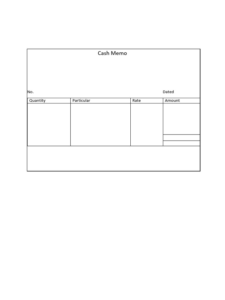 Cash memo 2 | PDF