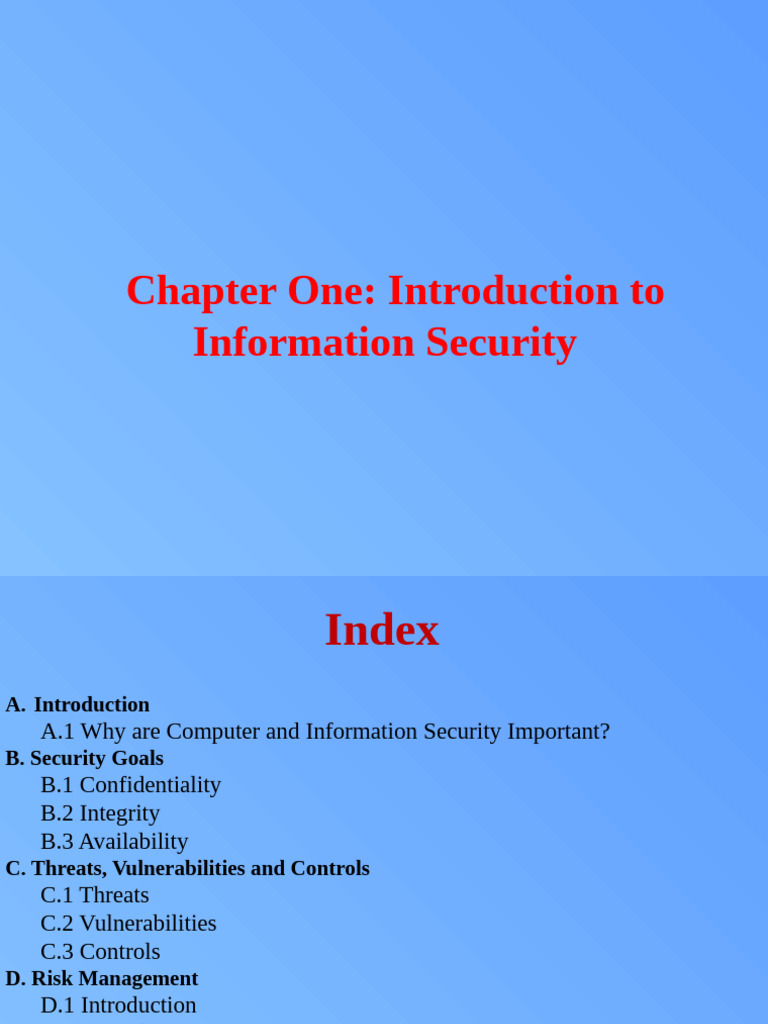 Chapter 1 | PDF | Information Security | Security
