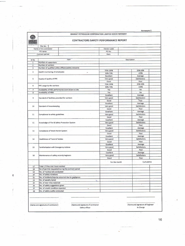 Safety Performance Report | PDF