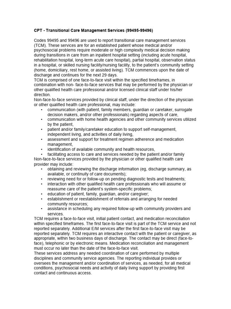 TCM CPT | PDF | Hospital | Patient