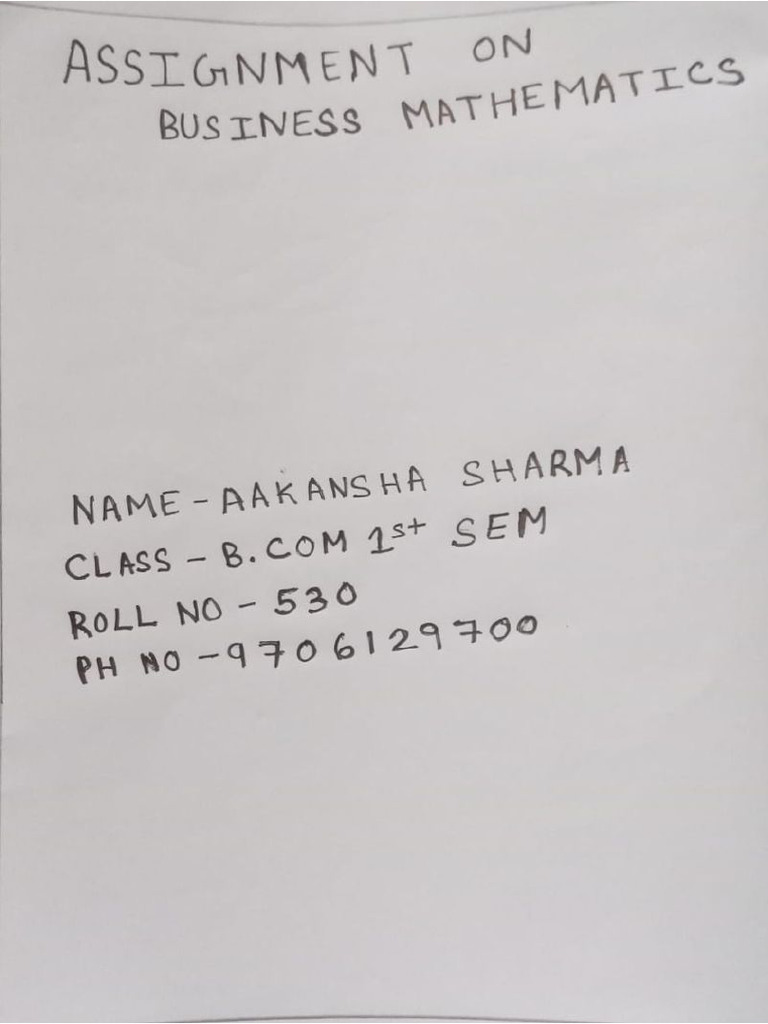 Business Mathematics | PDF