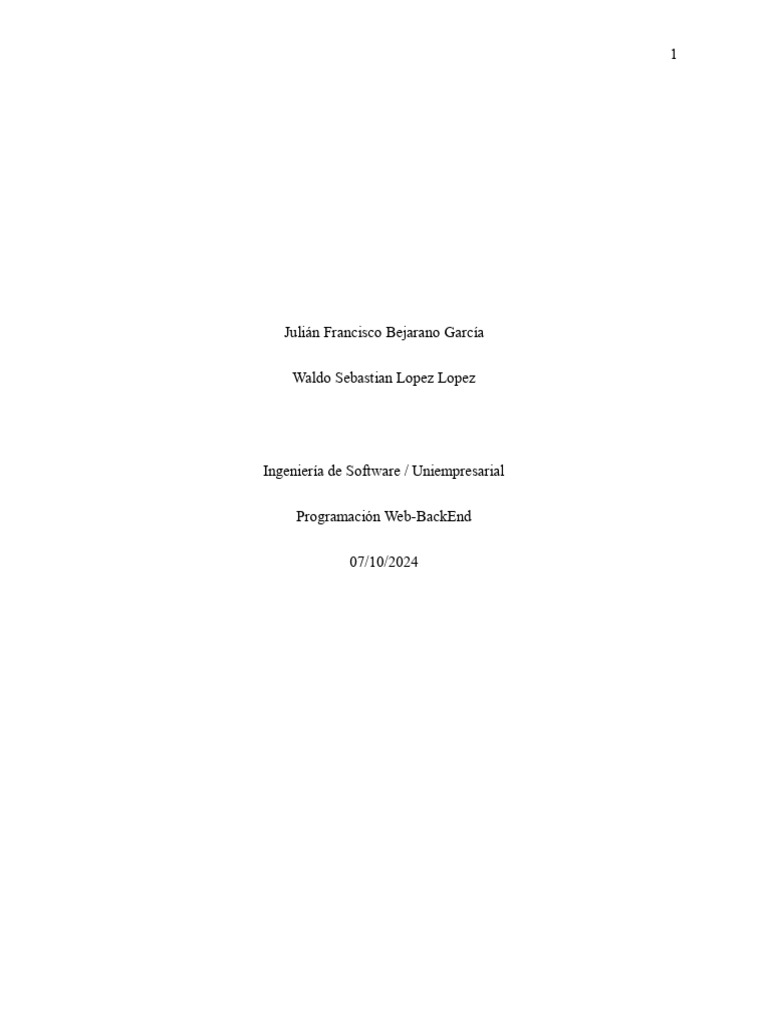 Backend | PDF | Software | Ciencias de la Computación