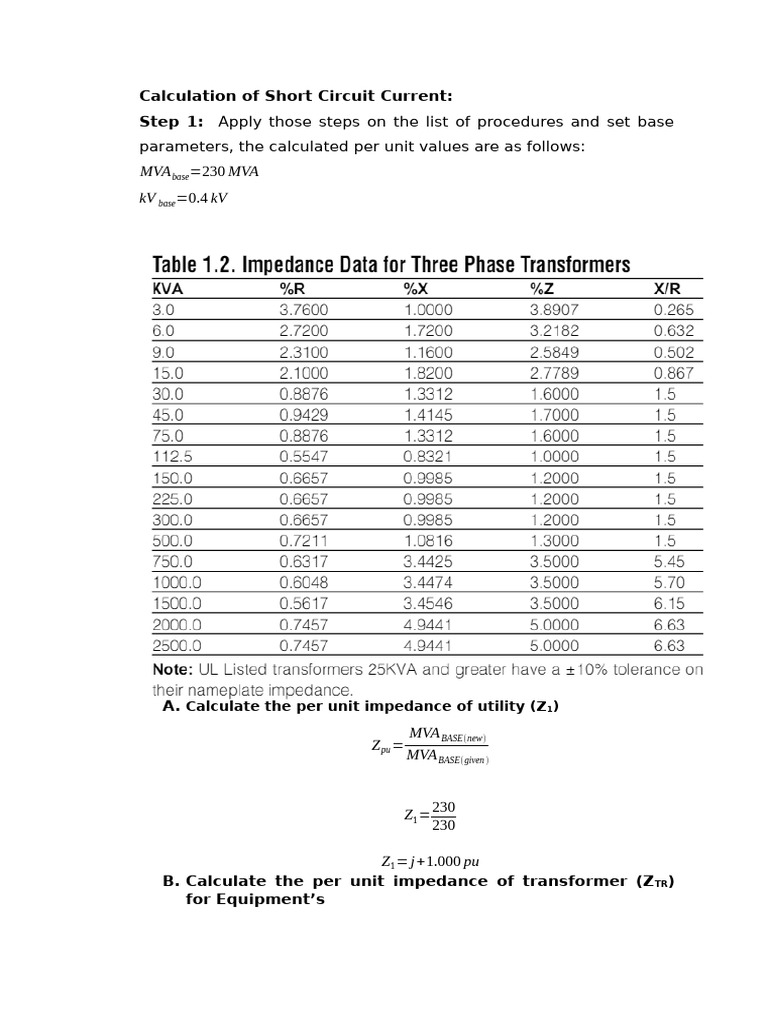 Per Unit Impedance of Motors | PDF | Electrical Impedance | Electrical Resistance And Conductance