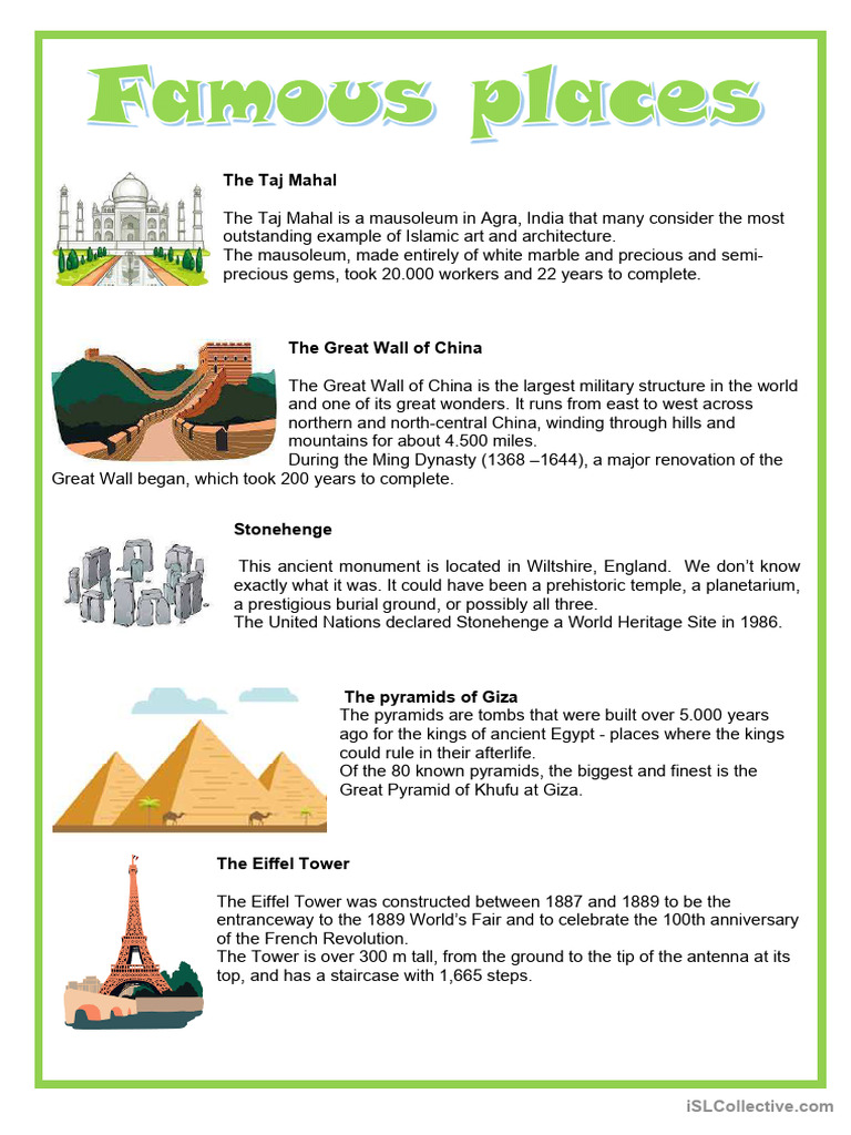 Easy Reading - Famous Places | PDF | Egyptian Pyramids