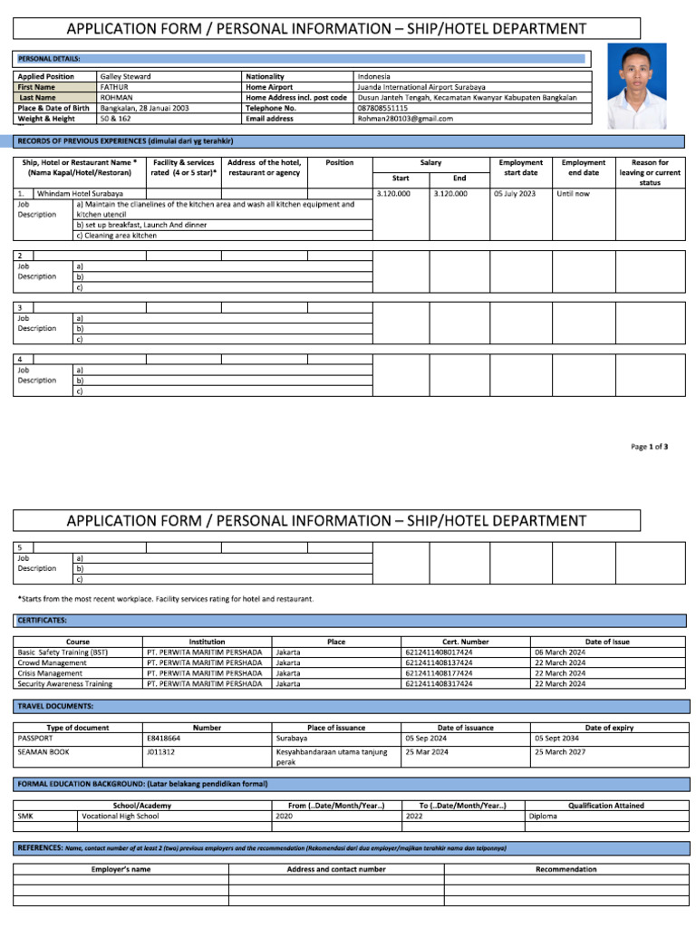 Cv Fathur Rohman | PDF