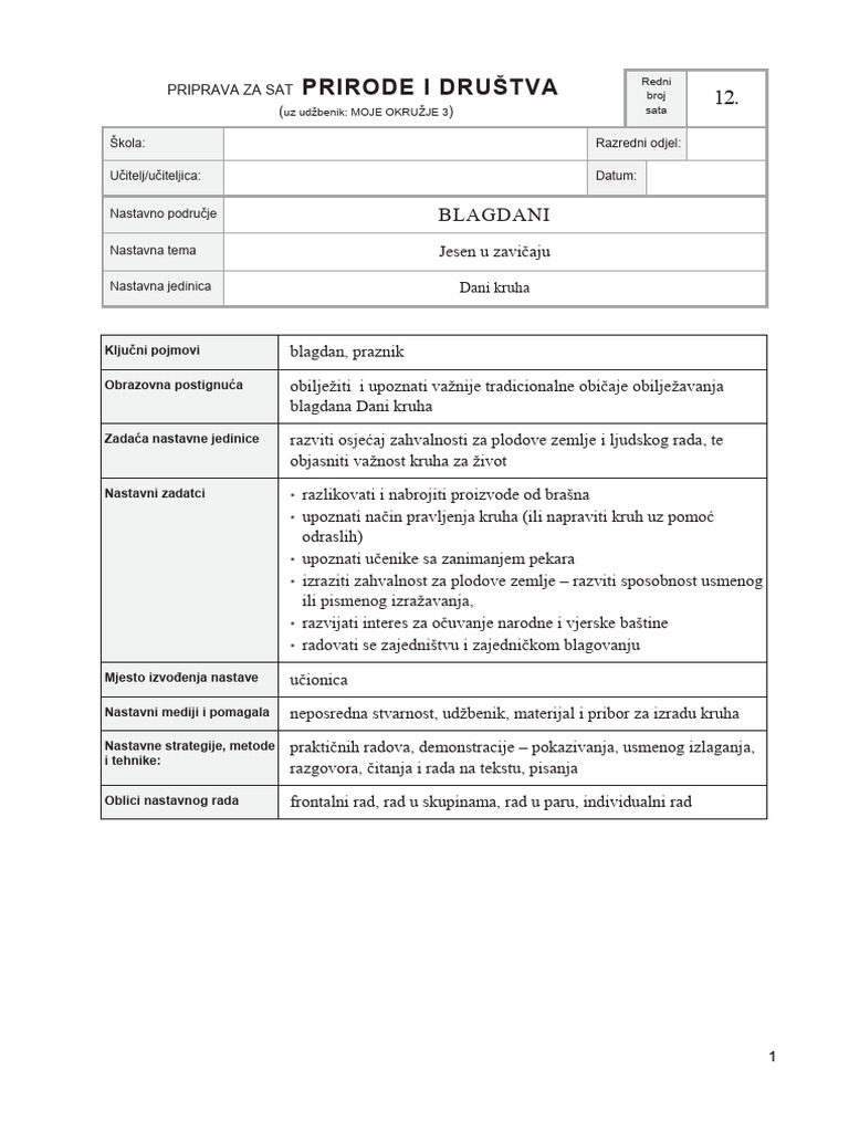 MO3-12 Dani Kruha | PDF