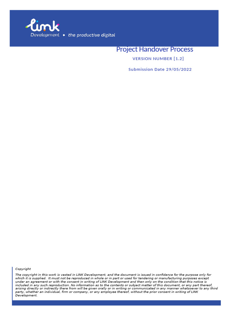 Handover Process for support project_V1.2-20220529 | PDF | Computing