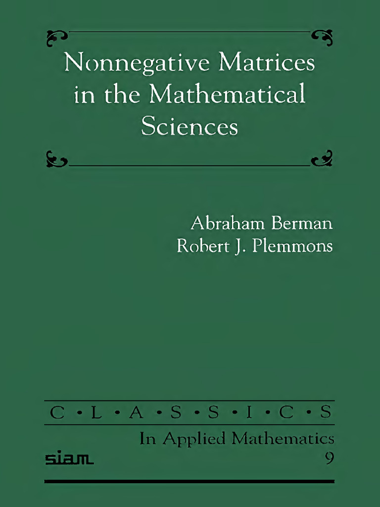 (Classics in Applied Mathematics 9) Abraham Berman, Robert J. Plemmons ...