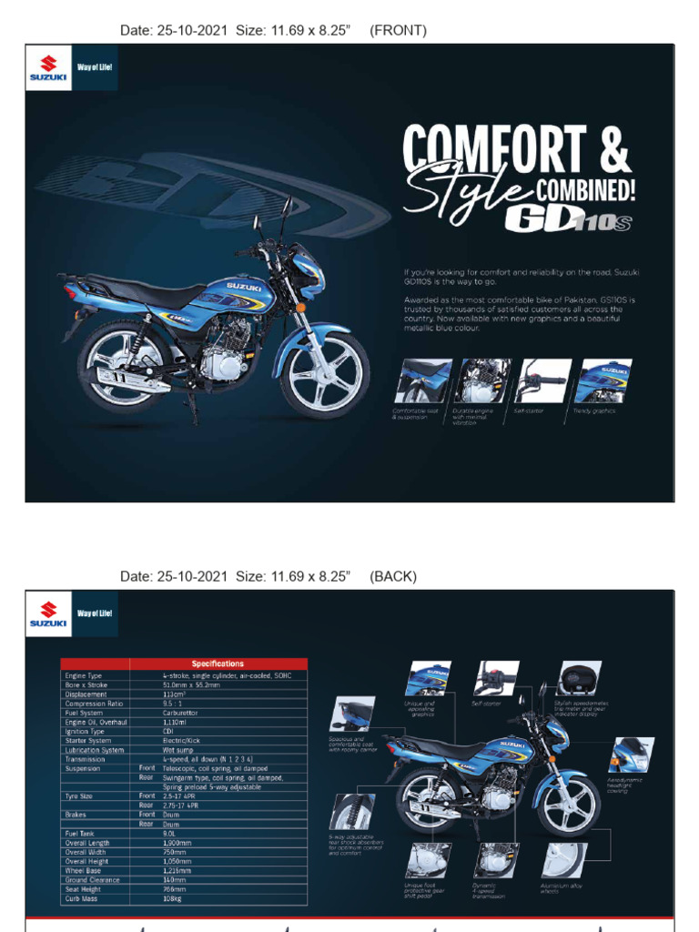 Suzuki Flyer Suzuki gd110s Flyers New Artwork PDF Proof Read | PDF