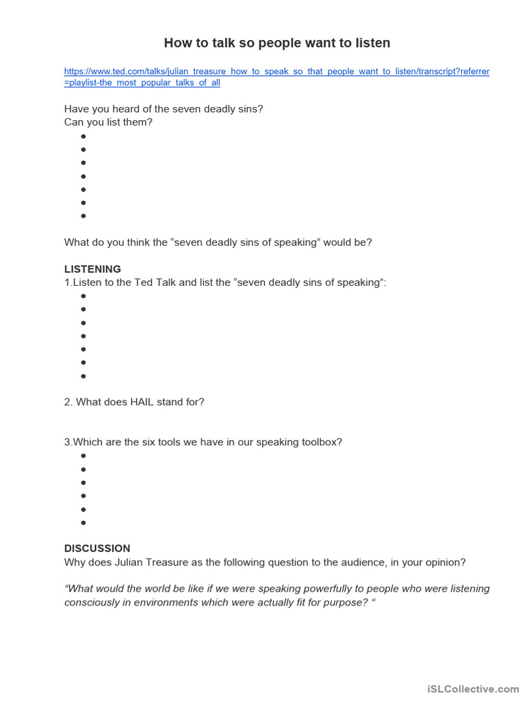 Ted Talk About Speaking | PDF