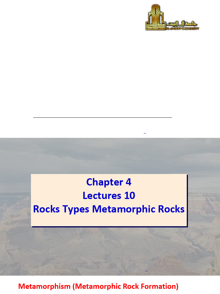 Geol Ch4 Lect10 MetmorphicRocks | PDF | Rock (Geology) | Slate