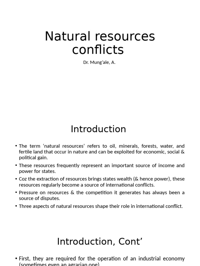 Natural Resources Conflicts | PDF | Water Scarcity | Environmental Degradation