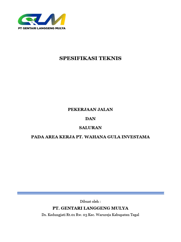 Sampul Spesifikasi Teknis | PDF