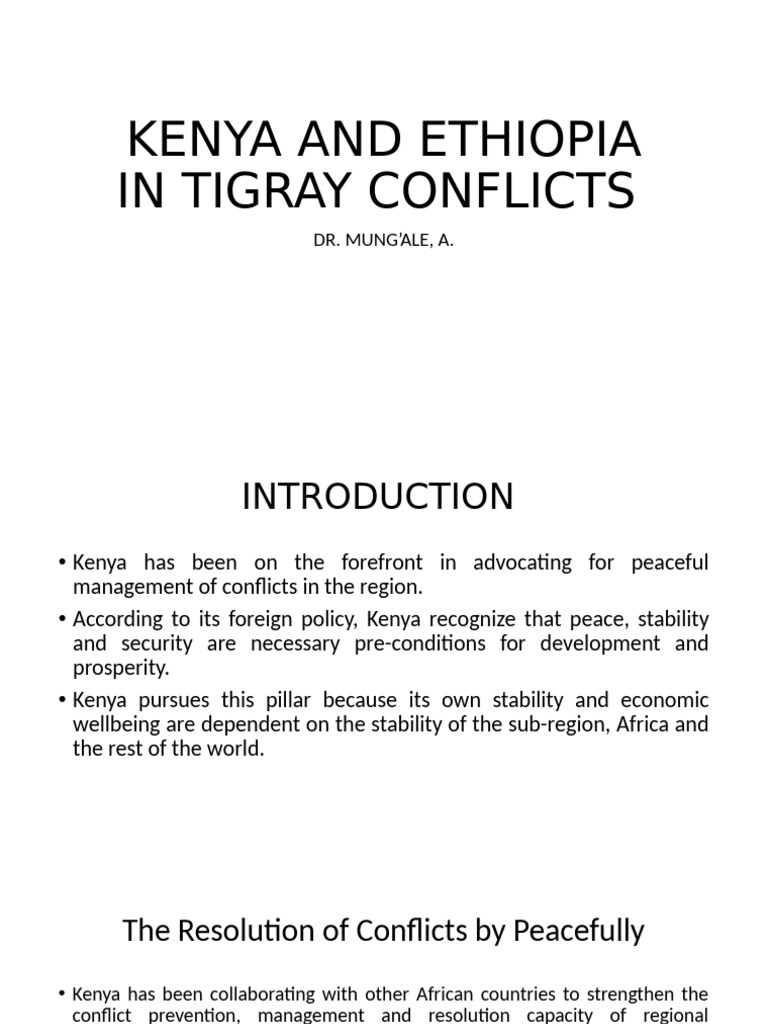 Kenya and Ethiopia in Tigray Conflicts | PDF | Democratic Republic Of ...