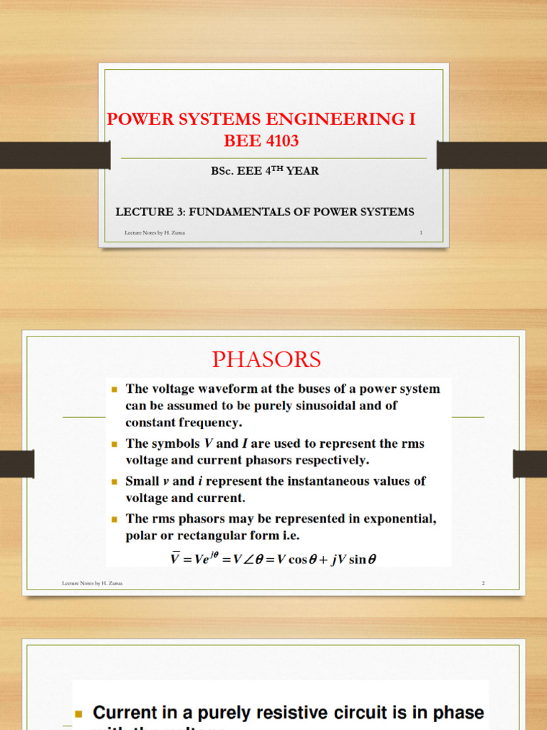 BEE 4103 Lecture 3 - Fundamentals of Power Systems | PDF