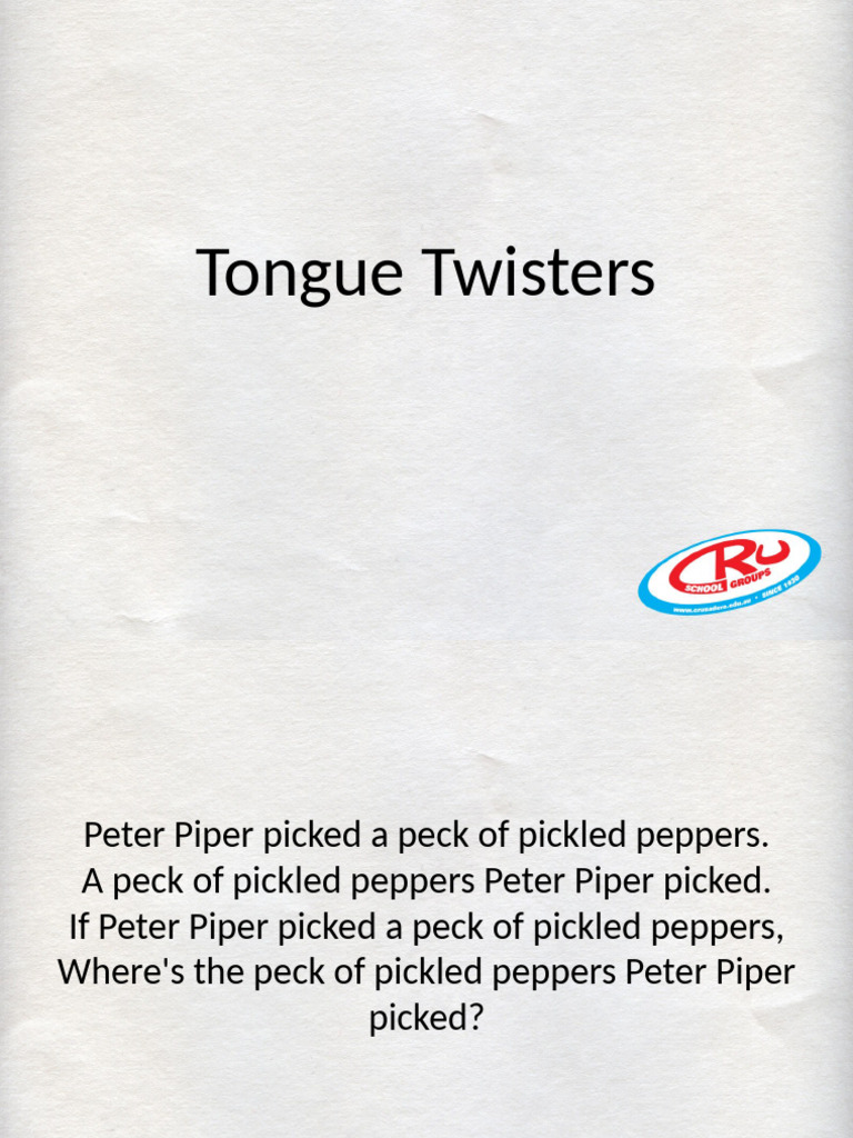 Tongue Twisters | PDF | Art | Mystery, Thriller & Crime Fiction