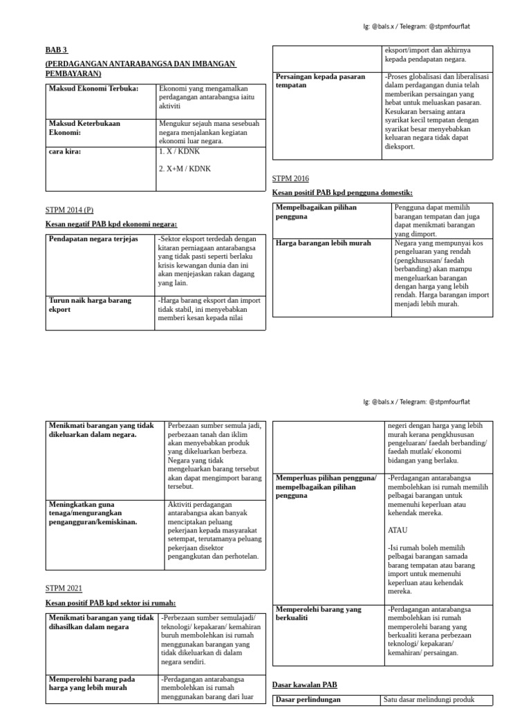 BAB 3 EKO MALAYSIA @stpmfourflat | PDF