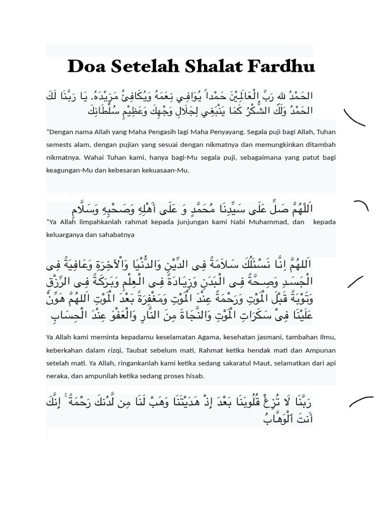 Doa Setelah Shalat Fardhu | PDF