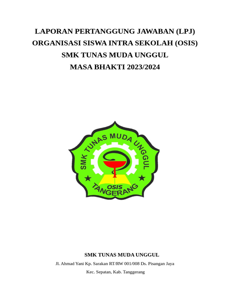 Laporan Pertanggung Jawaban Osis 202456 | PDF