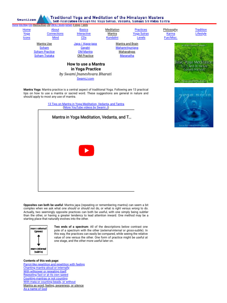How to Use a Mantra in Yoga Practice | PDF | Mantra | Meditation