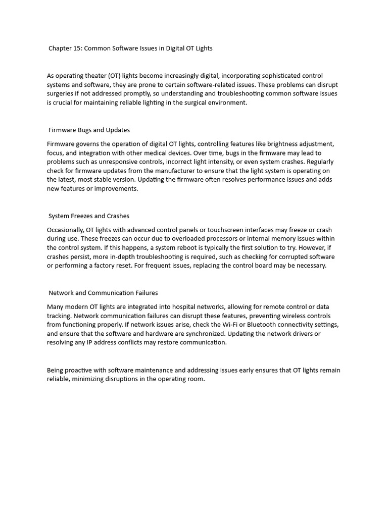 Chapter 15 Common Software Issues in Digital OT Lights | PDF