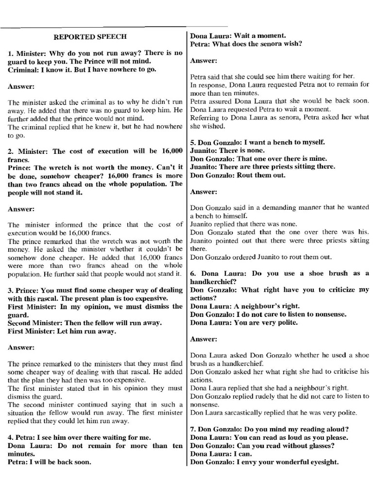 Reported Speech | PDF