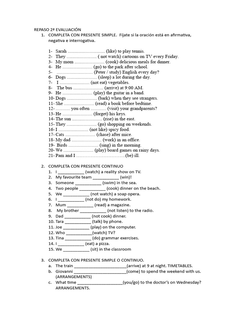 Repaso 2 Evaluación | PDF