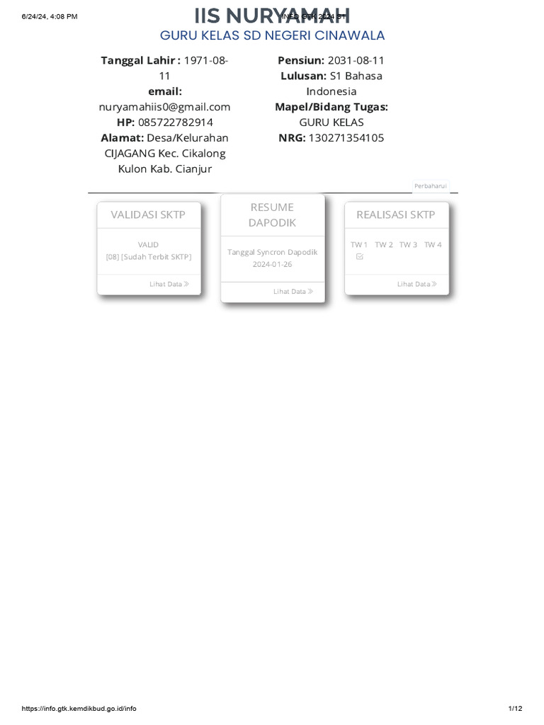 INFO GTK 2024 S1 iis | PDF