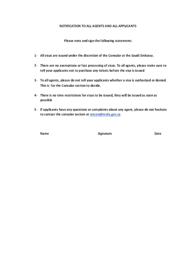 Notification To Agents Form | PDF