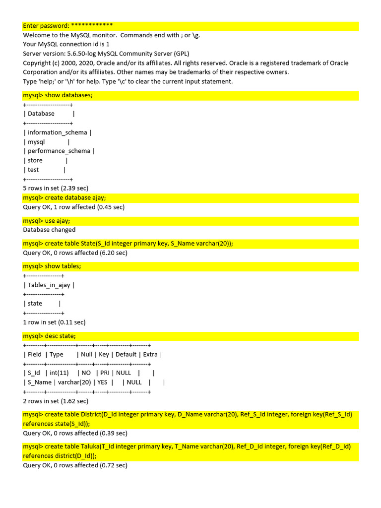 2 MySQL - Command - Foreign - Key | PDF | My Sql | Databases