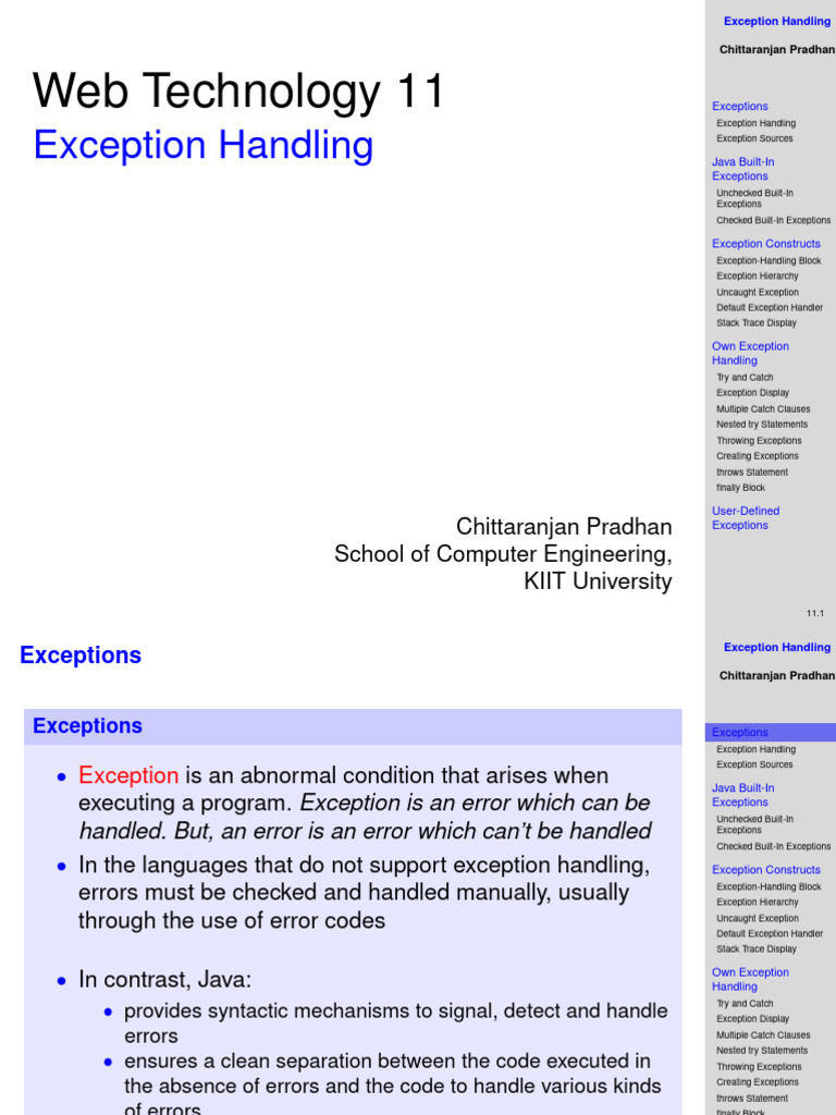 Java Exception Handling | PDF | Computing | Software Engineering