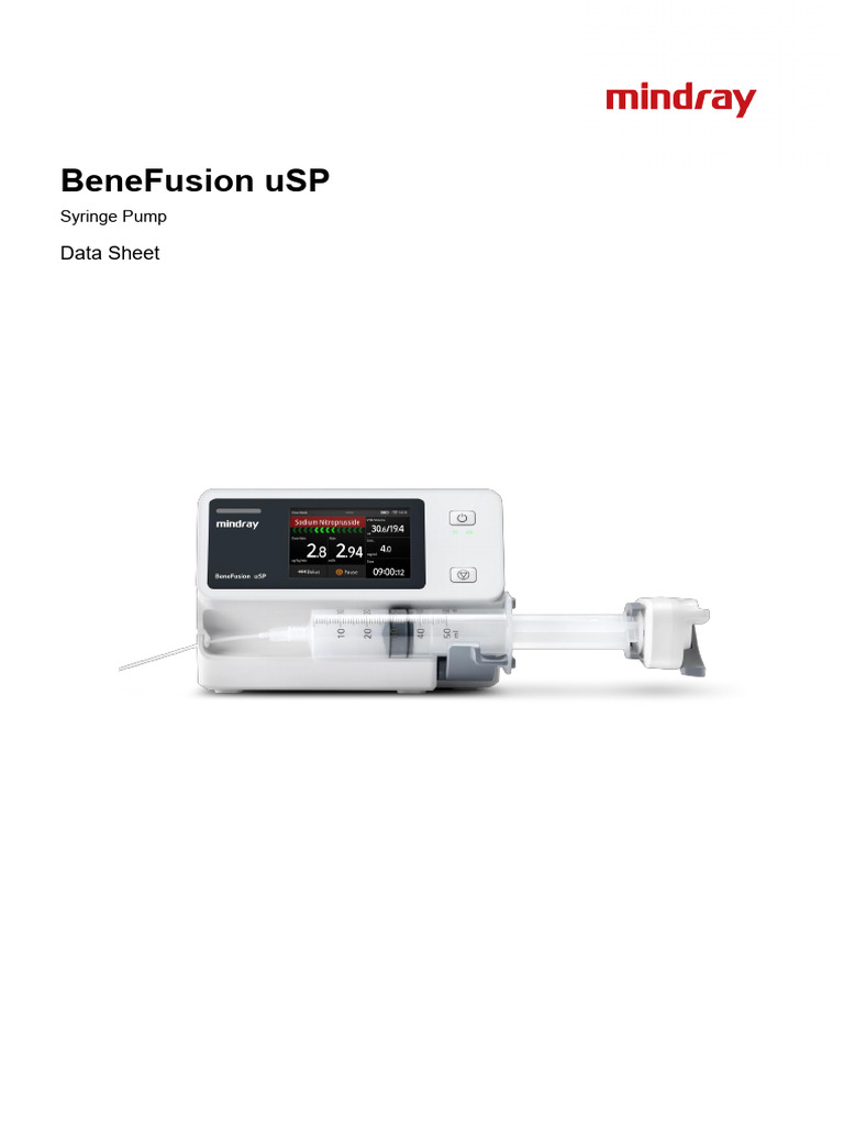 BeneFusion USP Data Sheet ENG 230726 | PDF | Syringe | Intravenous Therapy