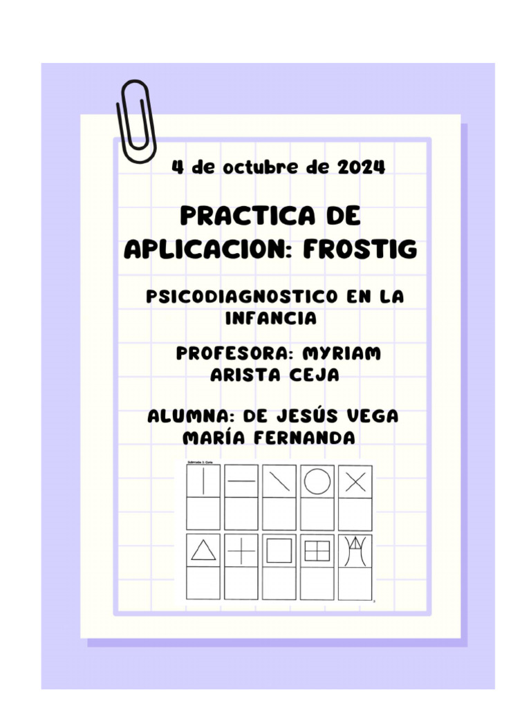 Practica de Aplicación de Frostig | PDF | Percepción | Atención