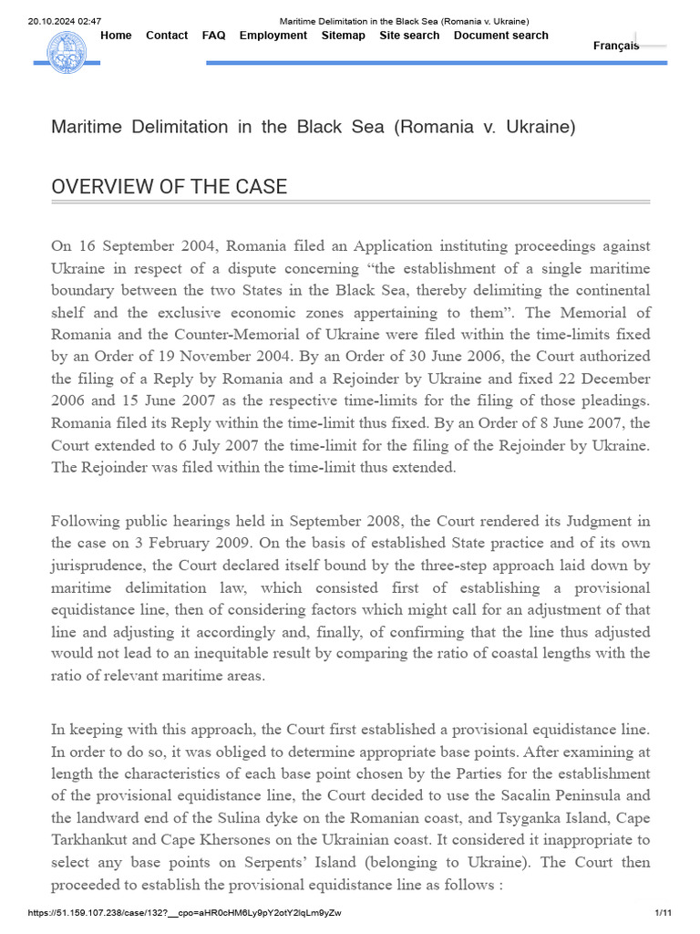 Maritime Delimitation in The Black Sea (Romania v. Ukraine) | PDF | Social Science