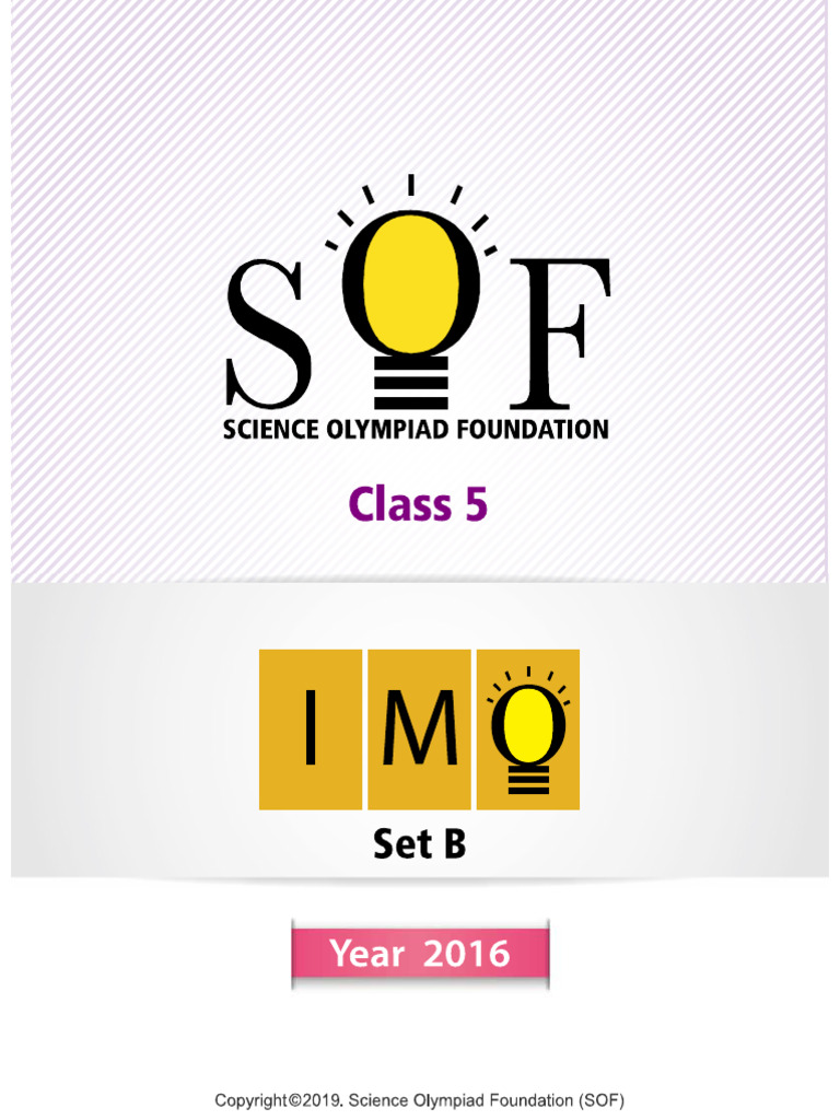 IMO Class 5 - 2016 - Set B - L1 | PDF