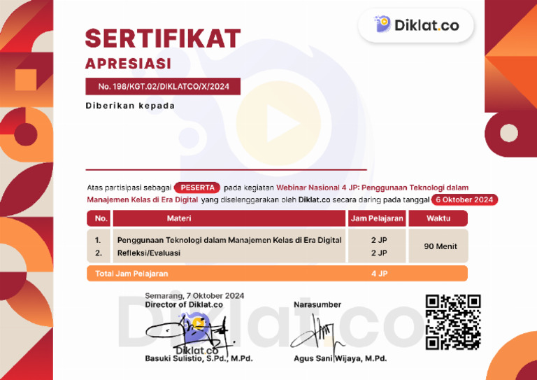 ABDUL HOLIK, S.pd.I. - Webinar Nasional 4JP - Penggunaan Teknologi Dalam Manajemen Kelas Era ...