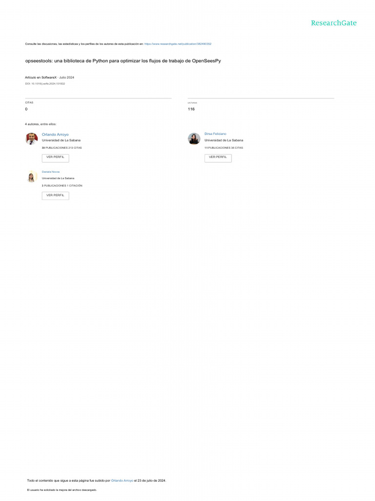 Opseestoolsapythonlibrarytostreamline Open Sees Pyworkflows | PDF | Biblioteca (informática ...