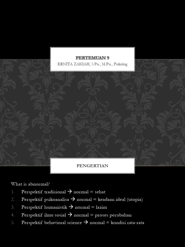 Memahami Perilaku Abnormal dalam Psikologi | PDF