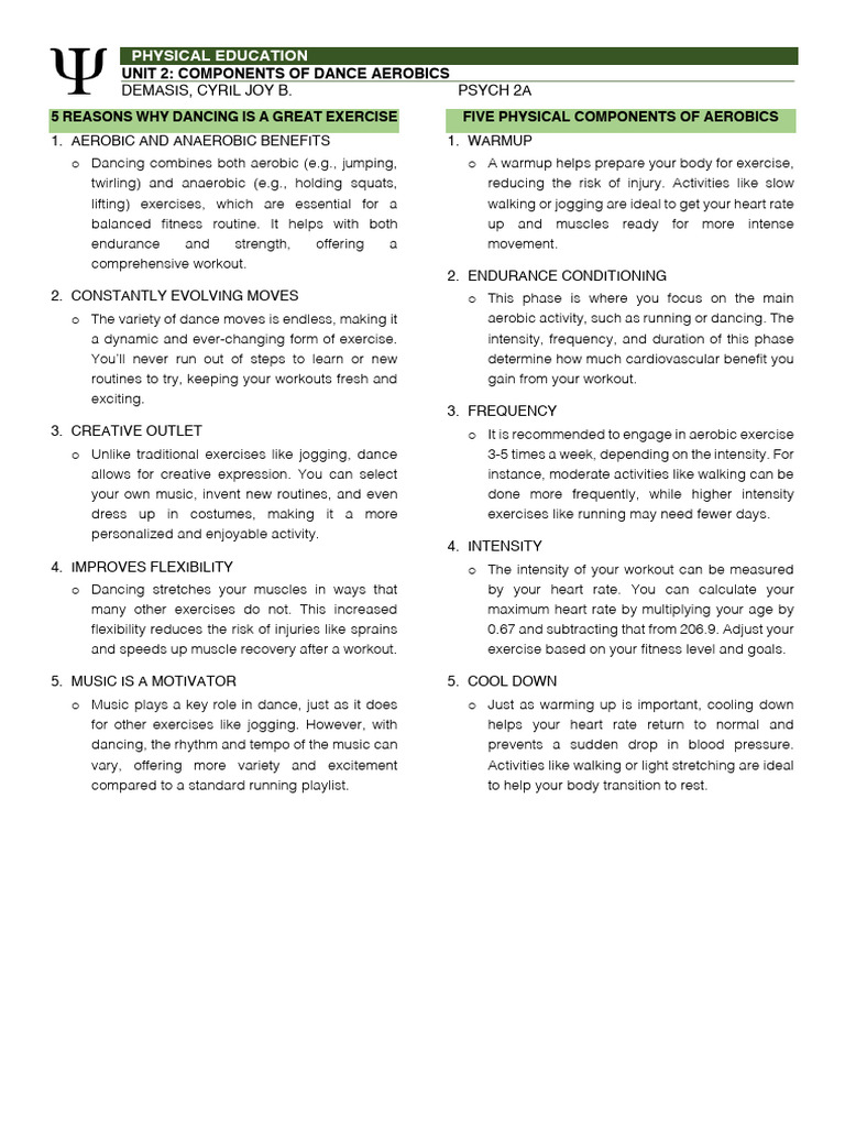 5 Reasons Why Dancing Is A Great Exercise | PDF | Strength Training ...